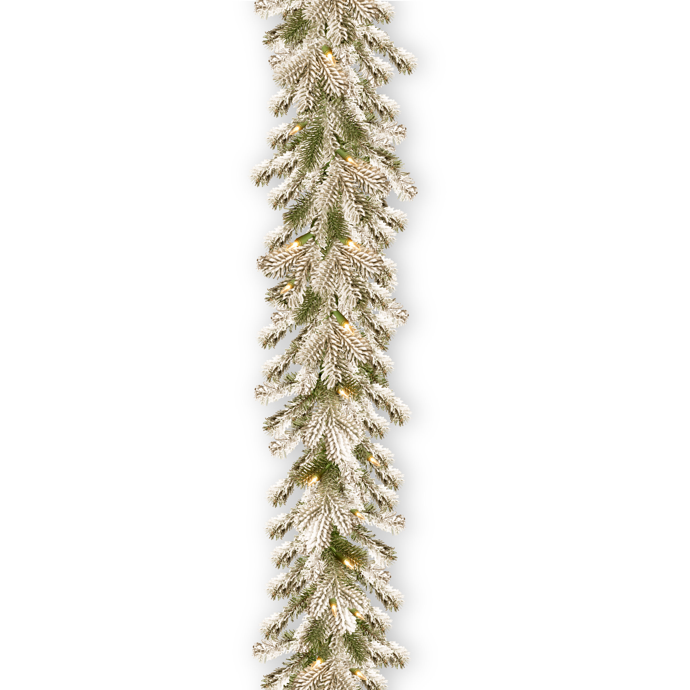 The Holiday Aisle® 9 ft. Snowy Sheffield Spruce Garland with Twinkly ...