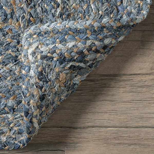 Highland Dunes Wilde Handmade Cotton Blue Rug & Reviews | Wayfair