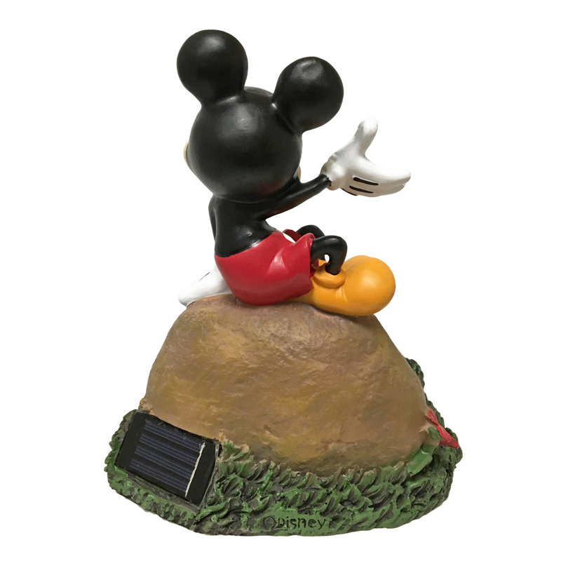 Back Yard Glory Disney Mickey Mouse Welcome Stone Solar Garden Statue ...