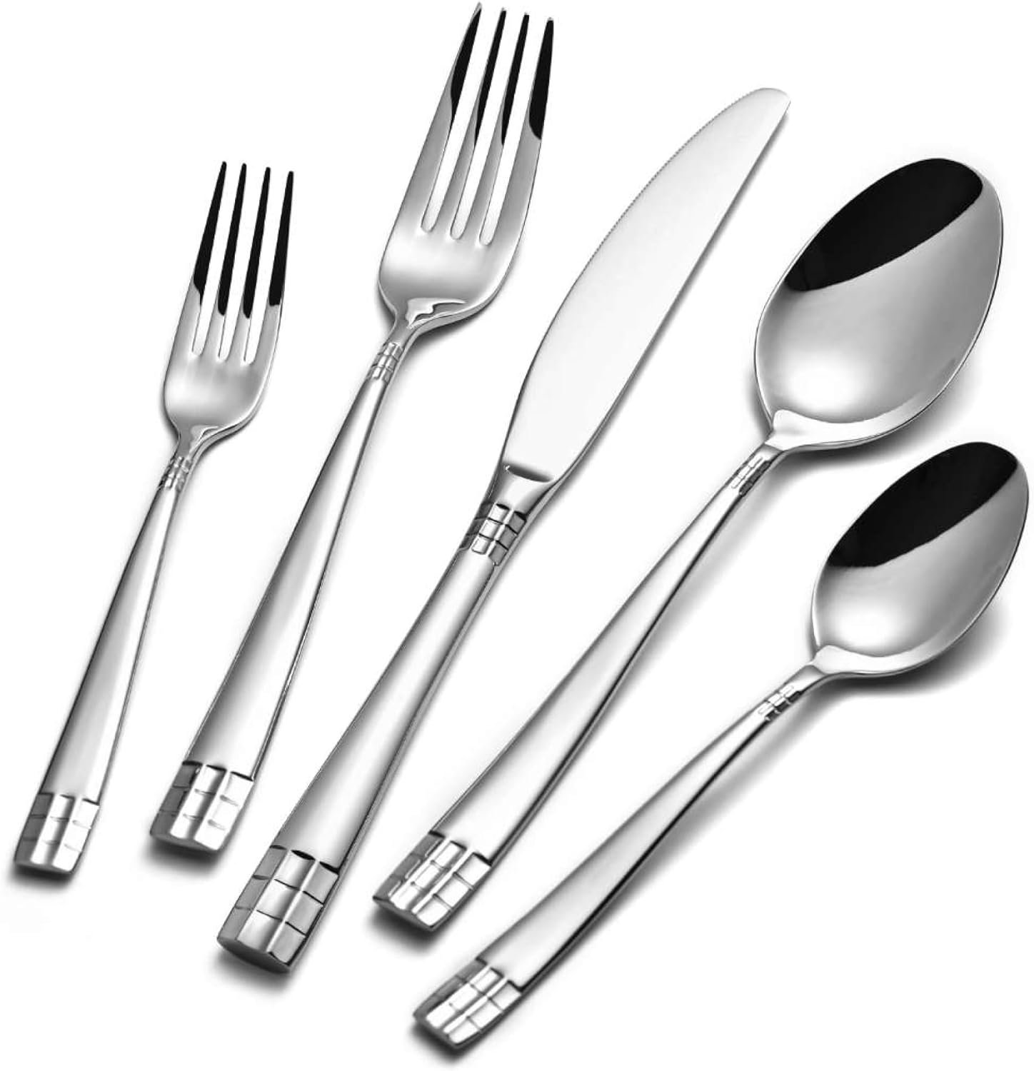 Latitude Run® Flatware Set, 20 Piece Luxury Silverware Set For 4, 18/10 ...