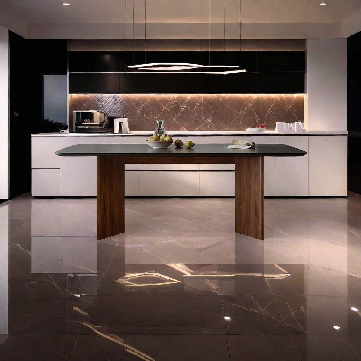 LJIA home Retro Walnut Rock Table, Modern Luxe Dining | Wayfair