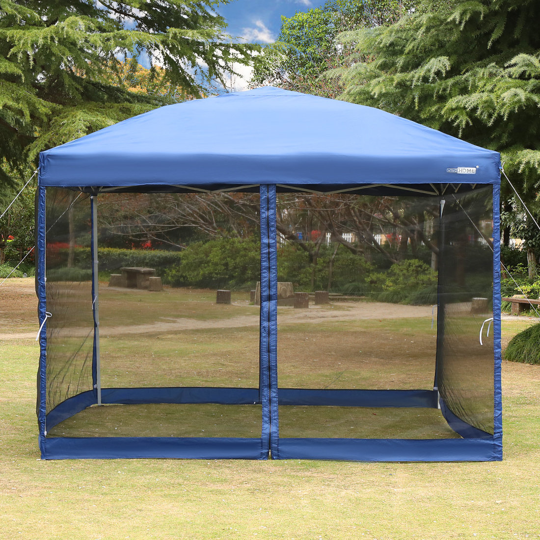 VIVOHOME Steel Pop-Up Party Tent Canopy with Mesh Side Walls & Reviews ...