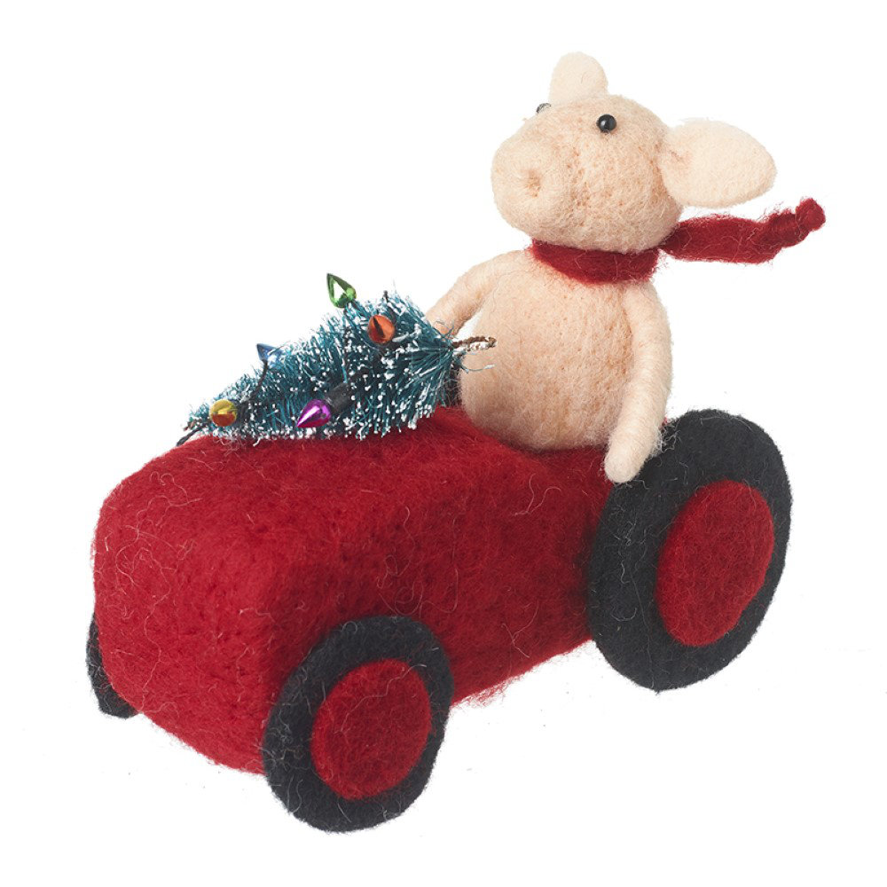 The Seasonal Aisle Pig in Tractor Stuffed Holiday Accent | Wayfair.co.uk