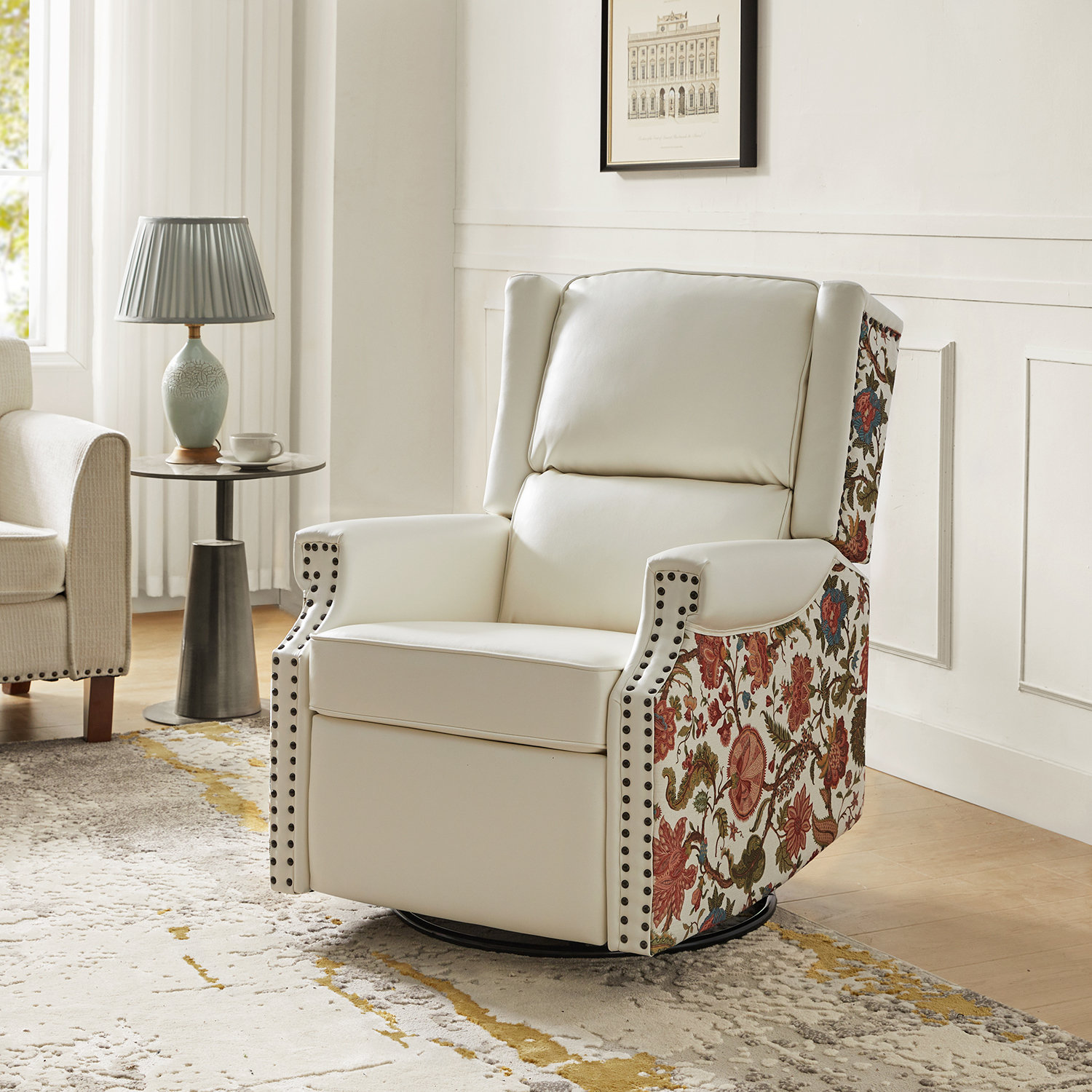 Red Barrel Studio® Sumeet Transitional Upholstered Leather Swivel ...