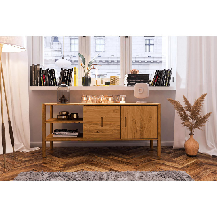 Union Rustic Axentie 2 Drawer 142Cm W Solid Wood Combi Chest | Wayfair ...