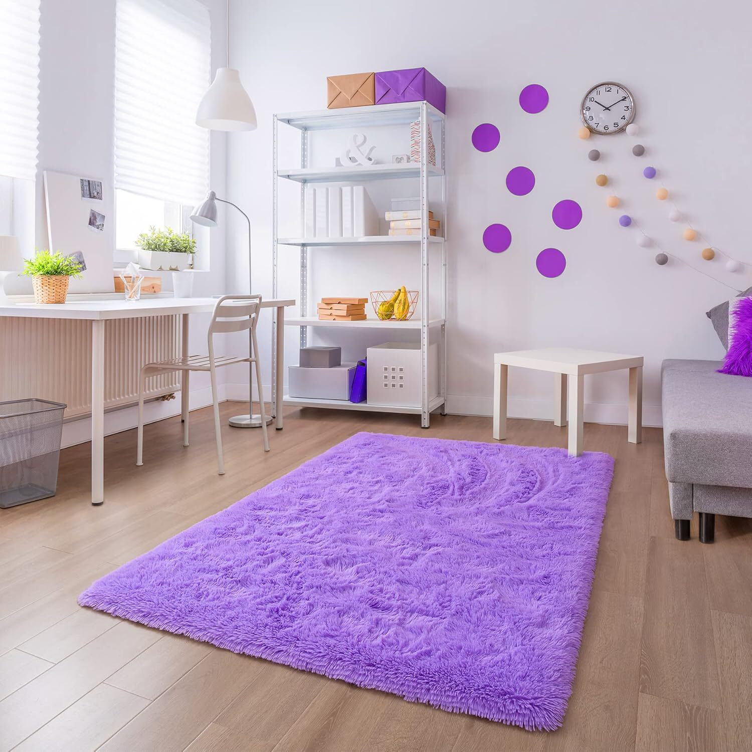 Everly Quinn Fluffy Purple Rugs for Bedroom 8x10 Feet - Wayfair Canada