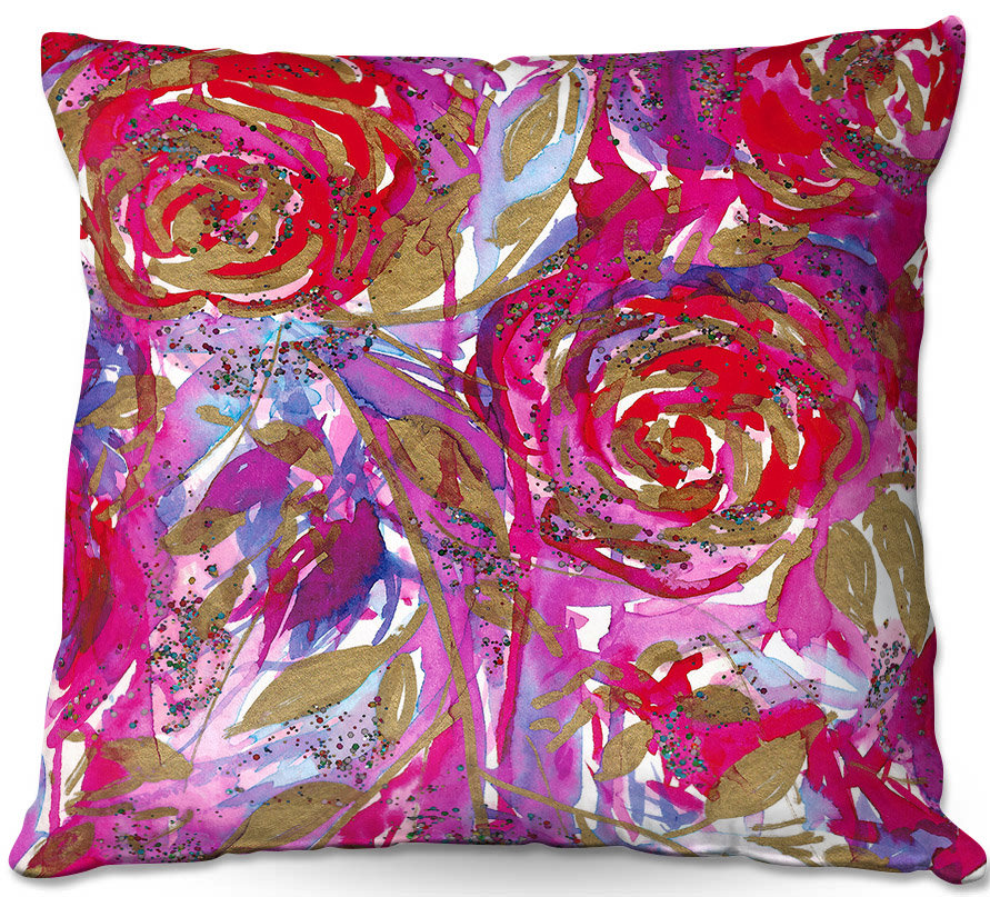 DiaNoche Designs Rose Combustion Throw Pillow | Wayfair