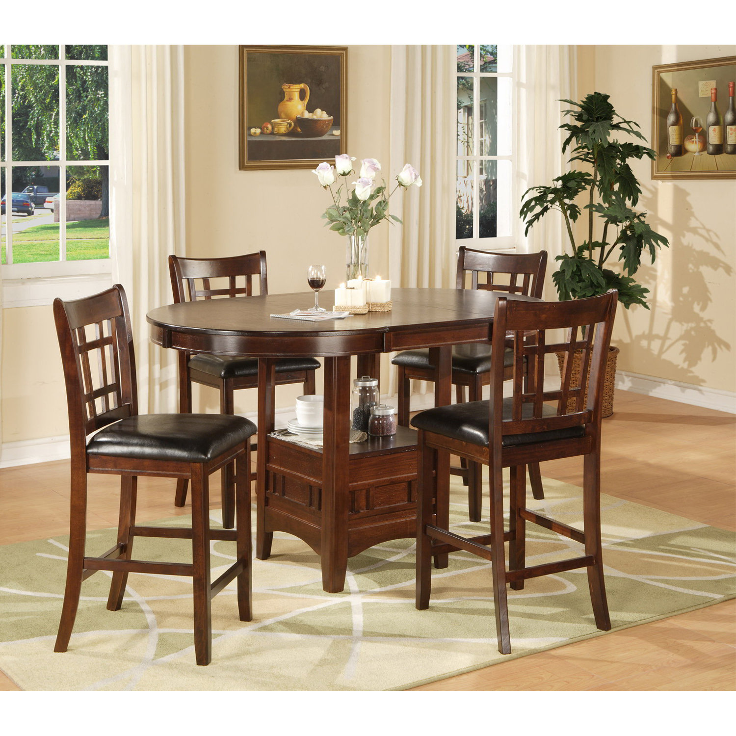 Hazelwood Home Degraffenreid 4 - Person Counter Height Dining Set ...
