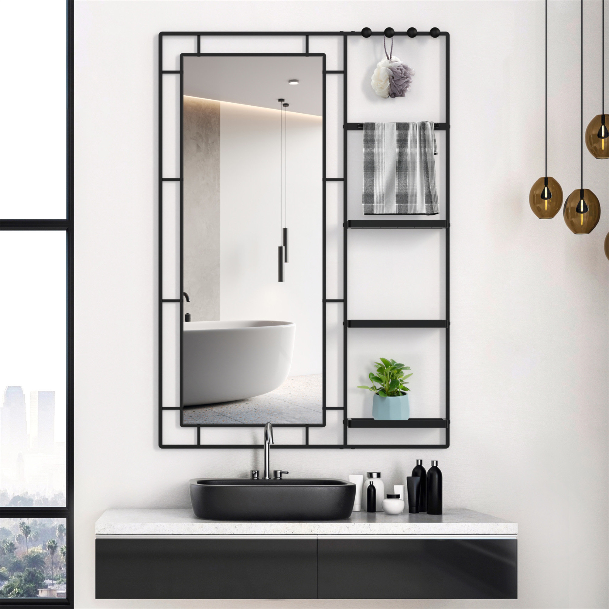 Latitude Run® Versatile Modern Vanity Mirror With Practical Shelf For ...
