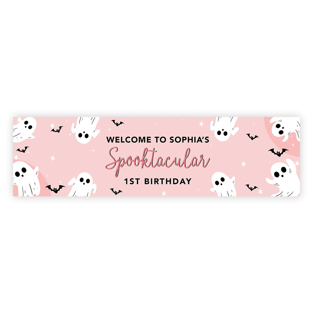 Koyal Wholesale Custom Halloween 1St Birthday Banner, Pink Spooktacular ...