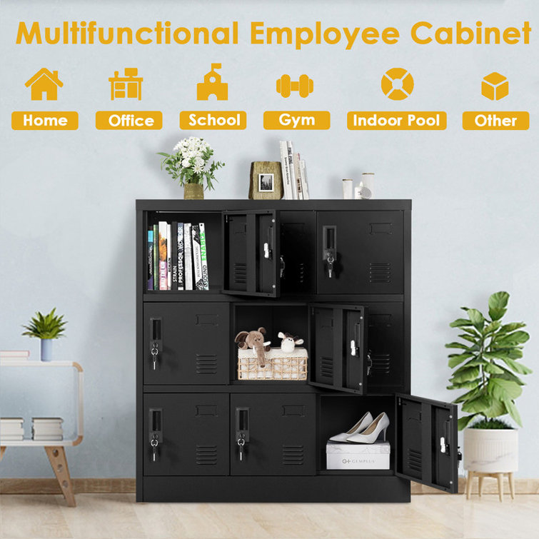 SUNCROWN Metal 3 - Tier 35.4'' Gym Locker with Key & Reviews | Wayfair