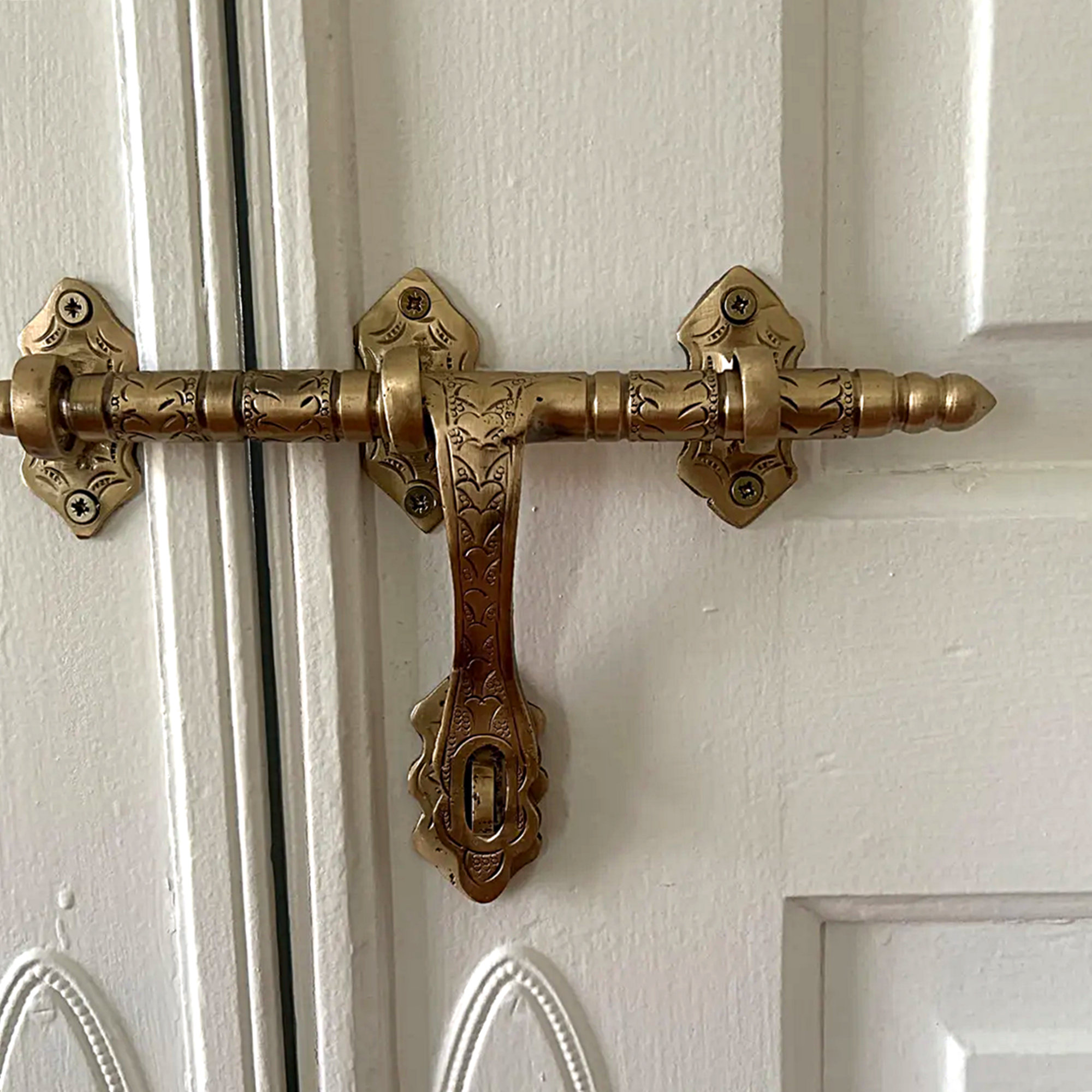 CUSTOmosaic Handmade 10 Brass Sliding Door Bolt Box Catches Buckle Lock ...