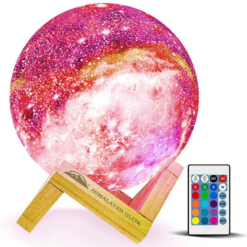 Himalayan Glow 3D galaxy Moon Lamp, Multi-Color LEDs, Unique | Wayfair