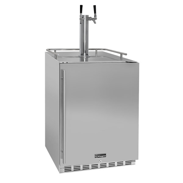 Kegco 24" Wide Outdoor Dual Tap All Stainless Steel Built-In Kegerator ...