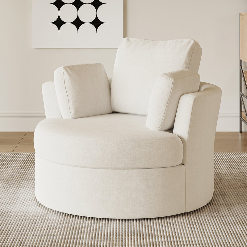 Wade Logan® Berey Slipcovered Swivel Barrel Chair & Reviews | Wayfair
