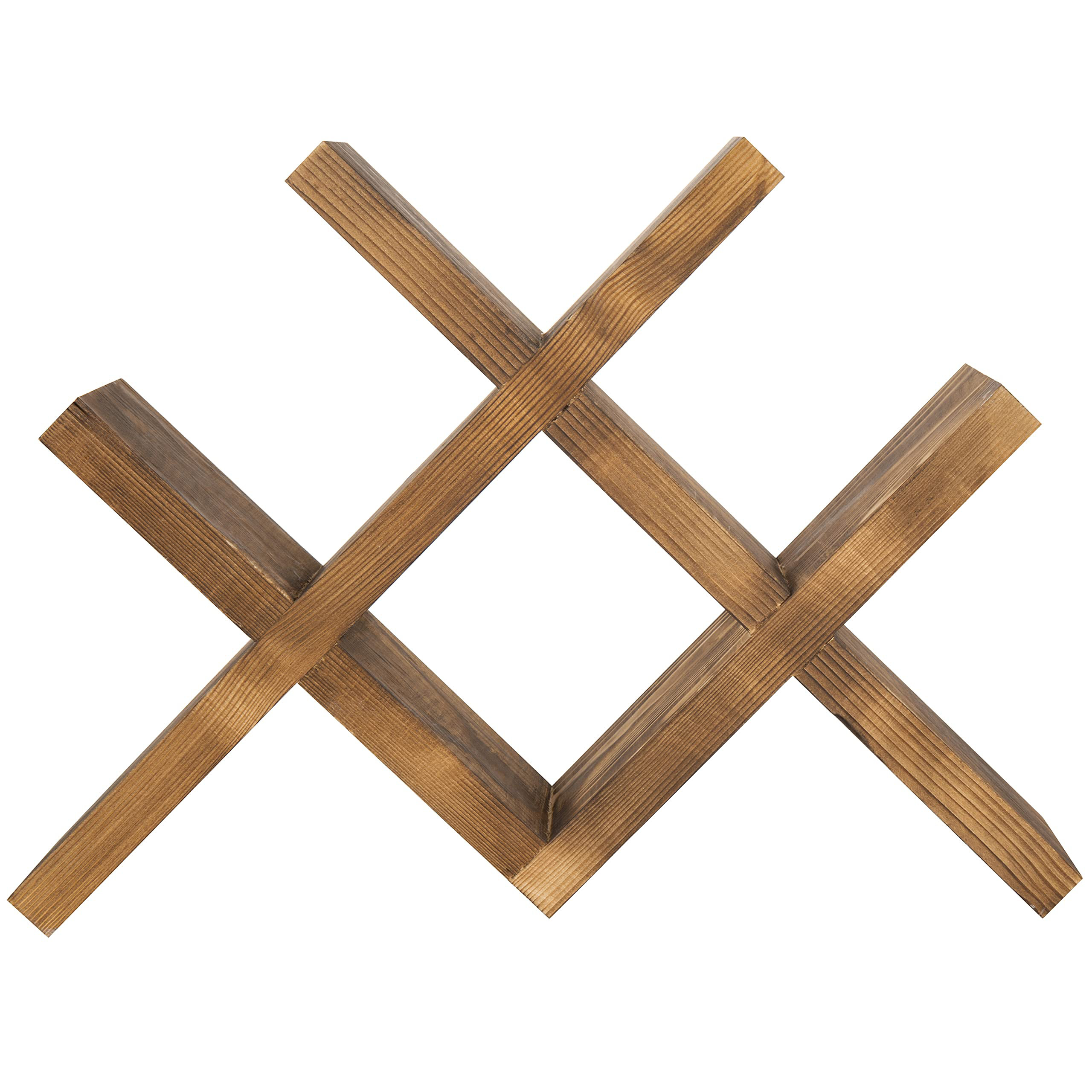 Ophelia & Co. 4-Bottle Rustic Brown Wood Wine Rack For Countertop ...