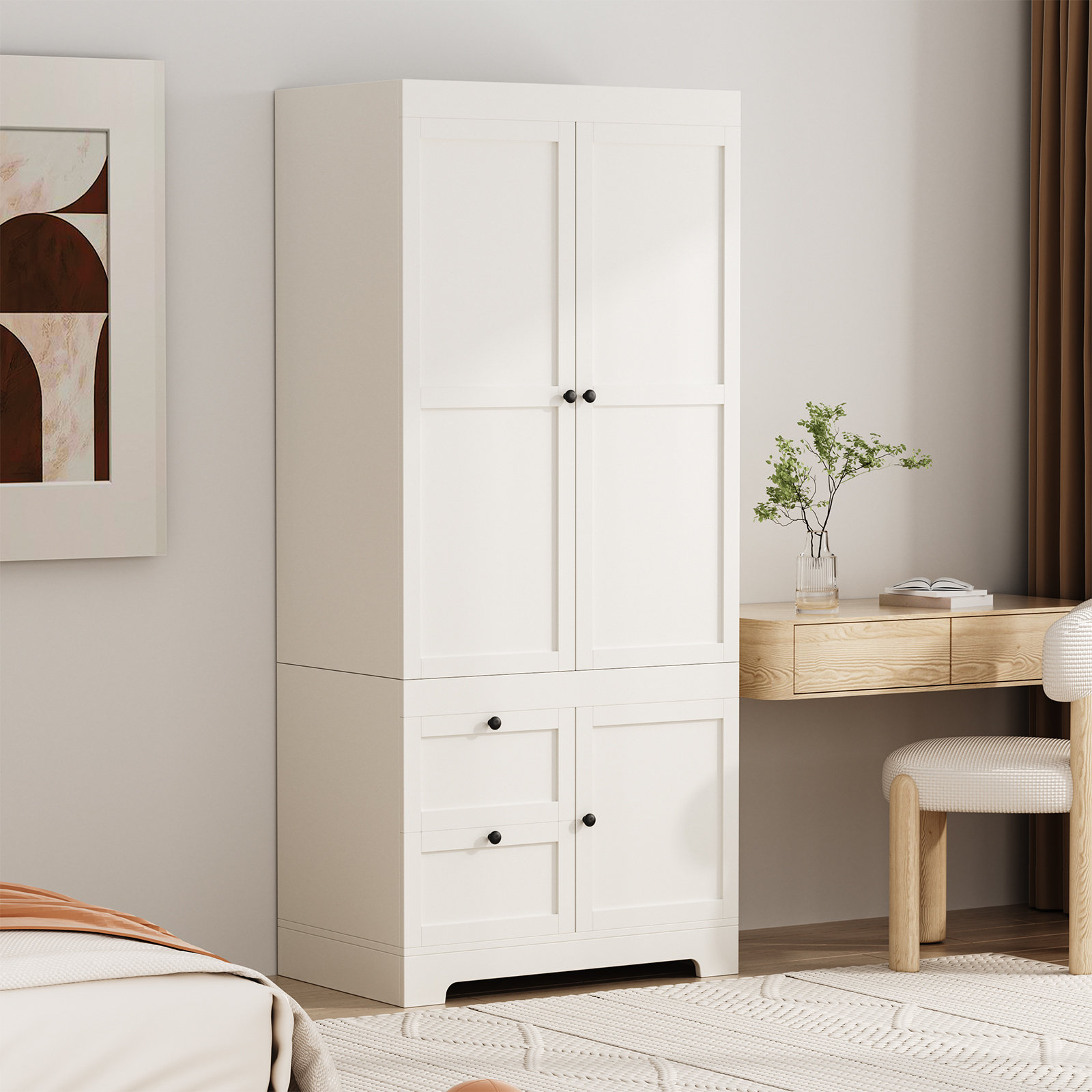 Lark Manor™ Practical & Stylish Storage Wardrobe With Hanging Rod, 2 ...