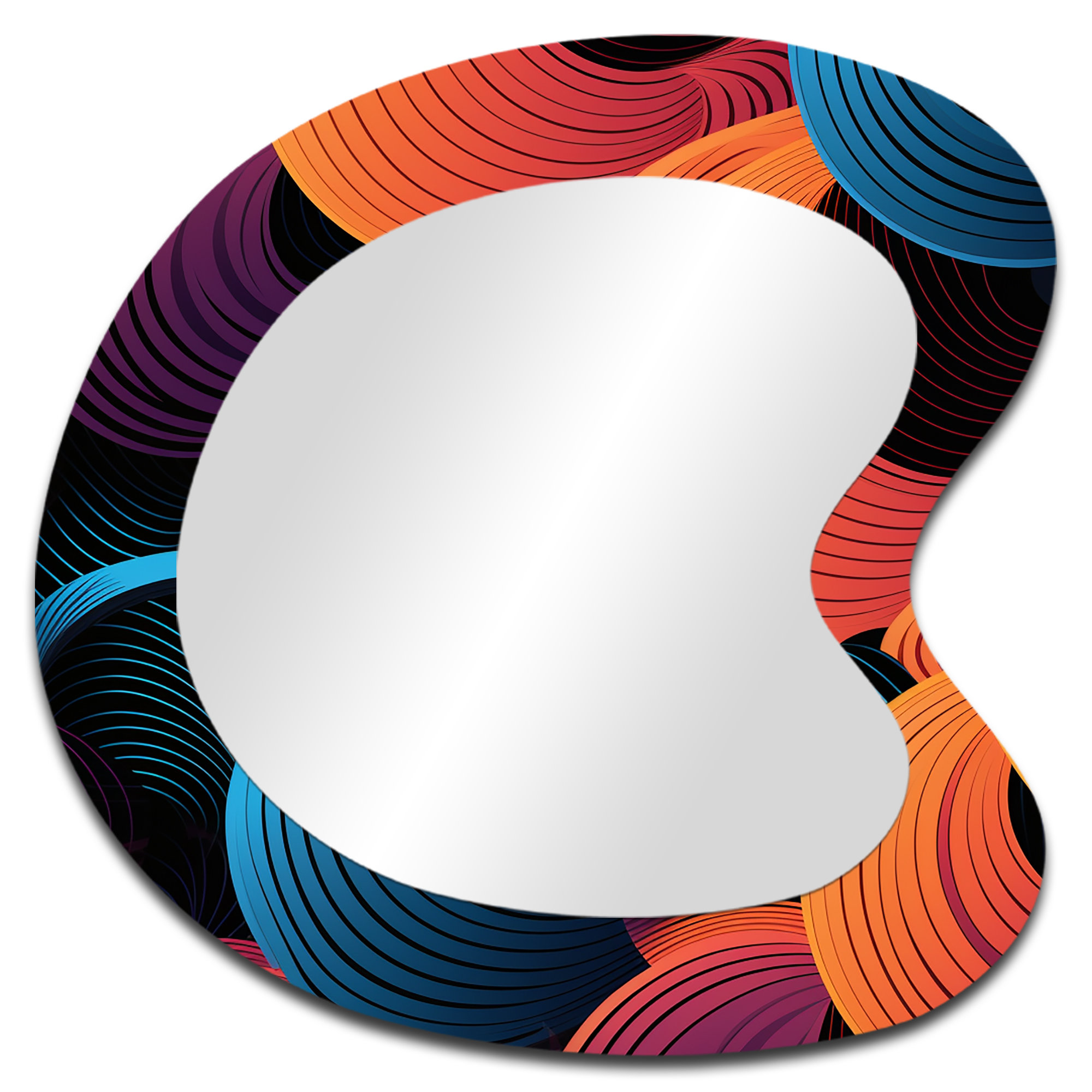 George Oliver Abstract Waves Purple Blue Retro - Abstract Shapes ...