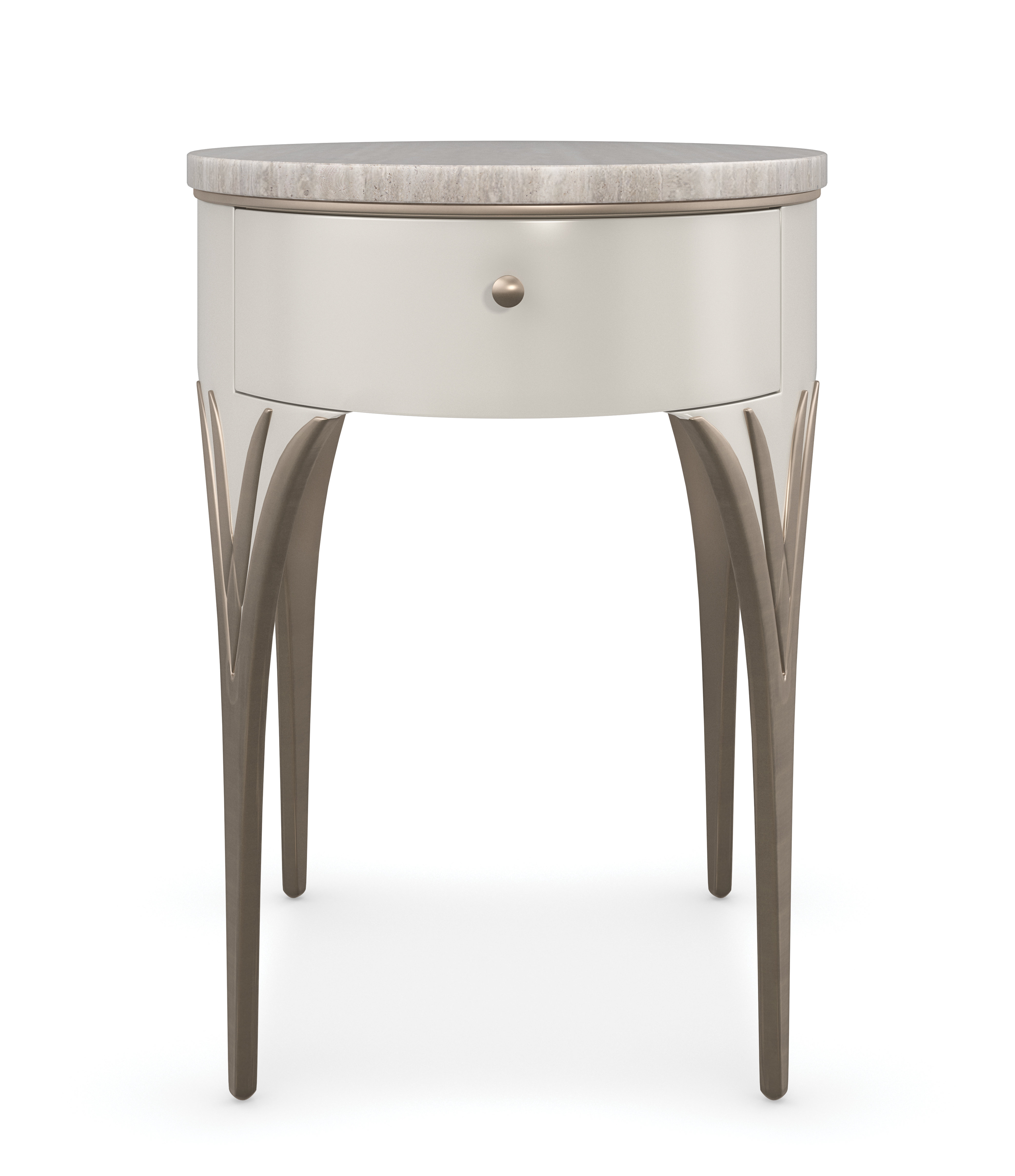 Caracole Valentina Stone End Table with Storage | Perigold