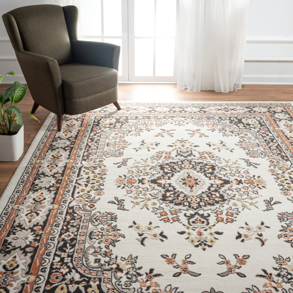 Charlton Home® Maisey Oriental Beige/Orange Area Rug & Reviews | Wayfair