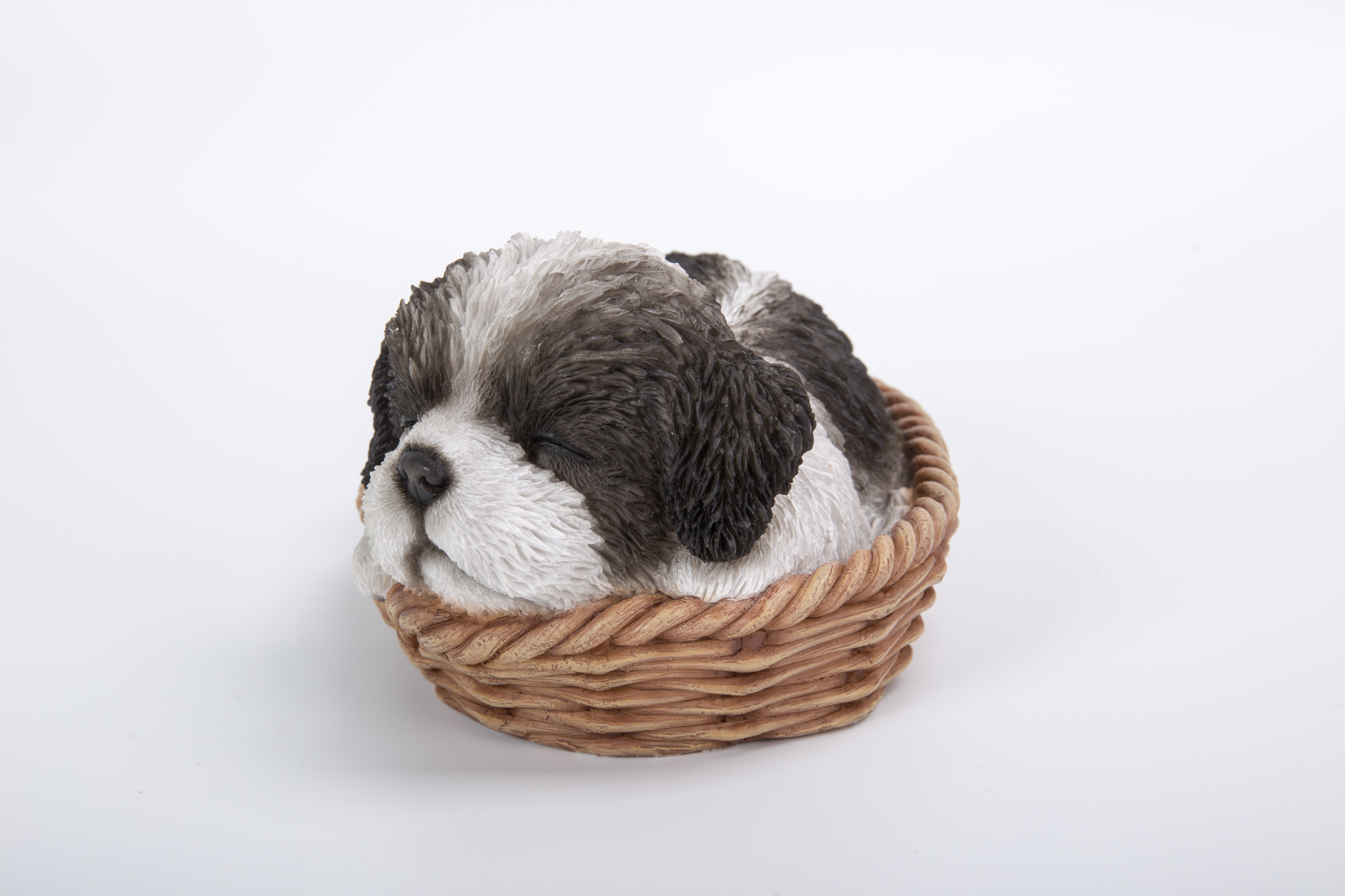 Hi-Line Gift Ltd. Wicker Basket Shih Tzu Puppy Statue & Reviews | Wayfair