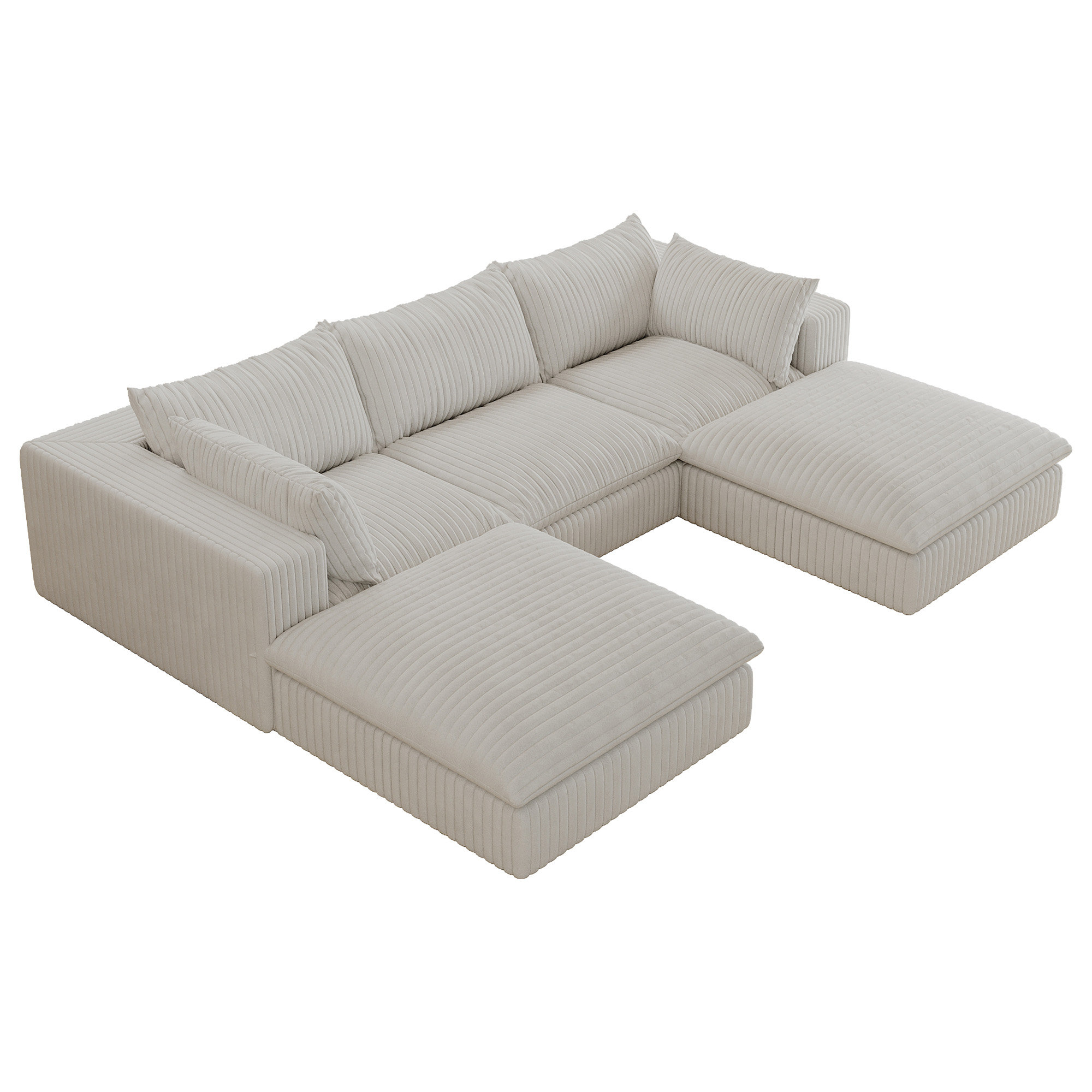 Latitude Run® 118.2" Cloud Sofa,Corduroy Fabric,Deep Seat Couches ...