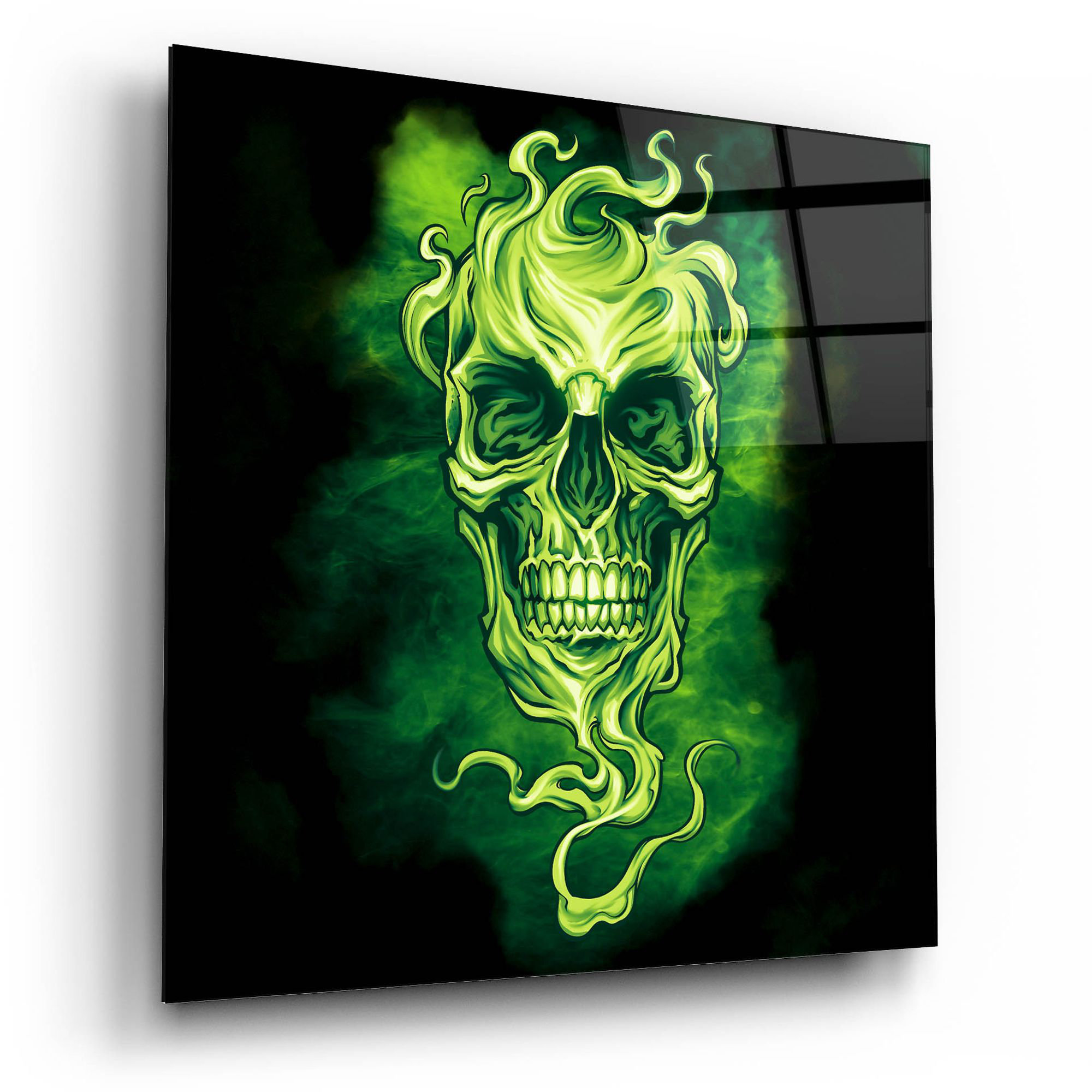 Trinx Smoky Skull On Plastic / Acrylic by Flyland Designs Print | Wayfair