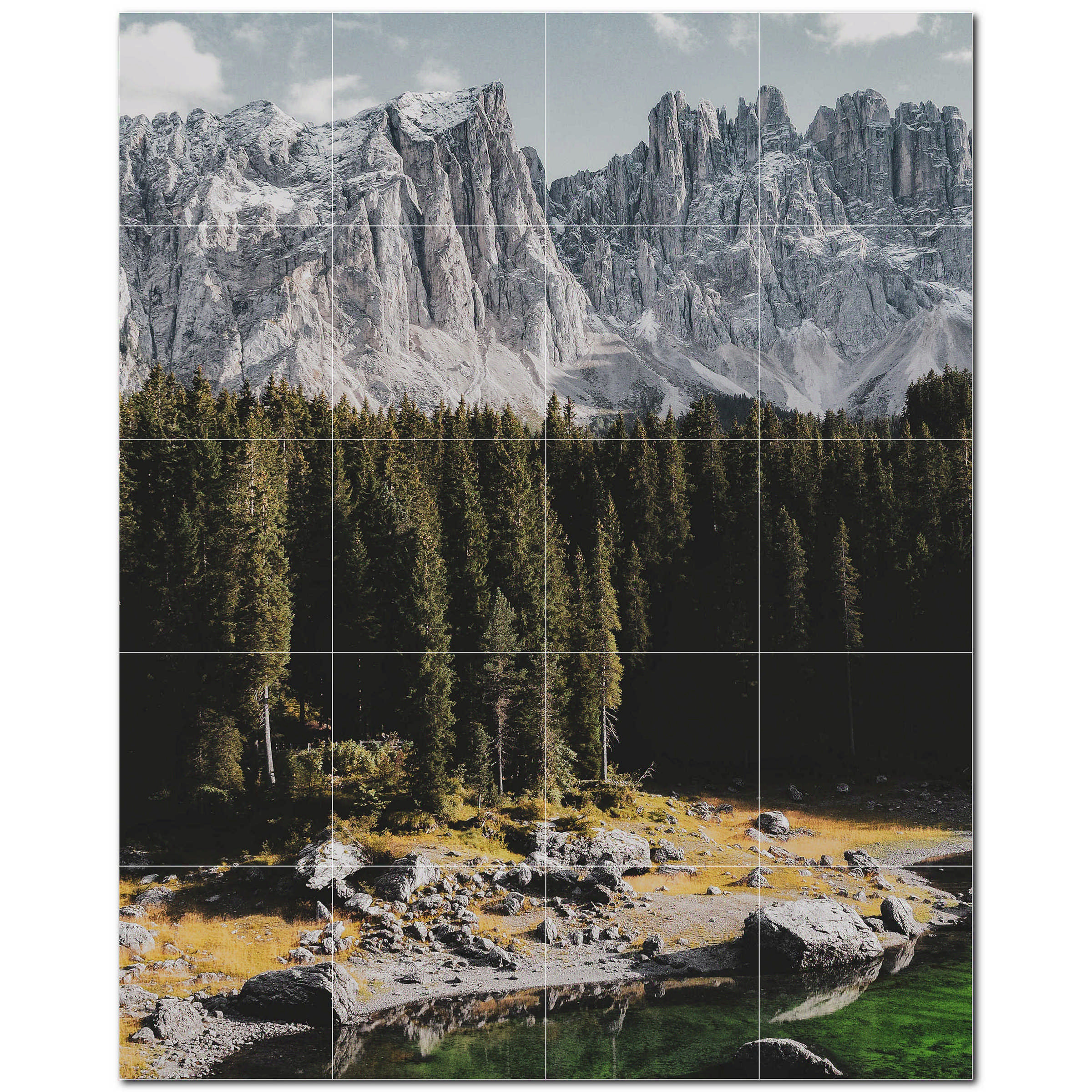 Picture-Tiles.com 60" x 36" Ceramic Mountains Photo Decorative Mural ...