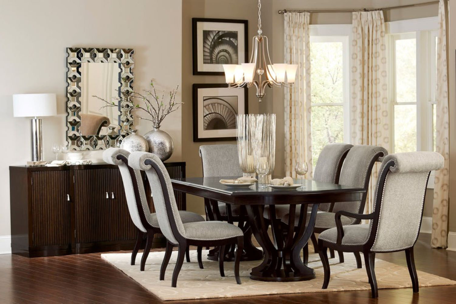 Wildon Home® Savion Espresso Extendable Dining Set (Table, 2 Arm Chairs ...