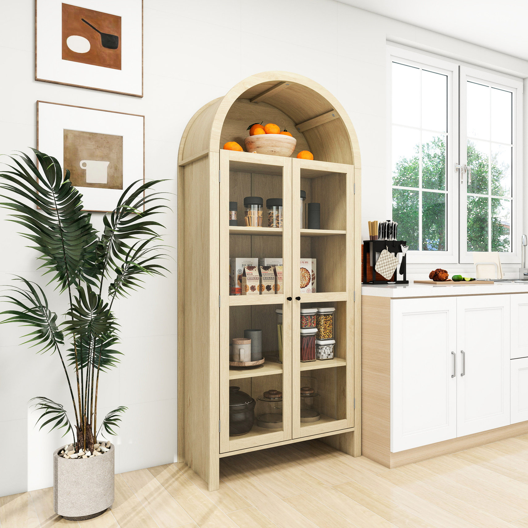 Lark Manor 68.86" Tall Cupboard Storage Cabinet, Theme With Adjustable ...