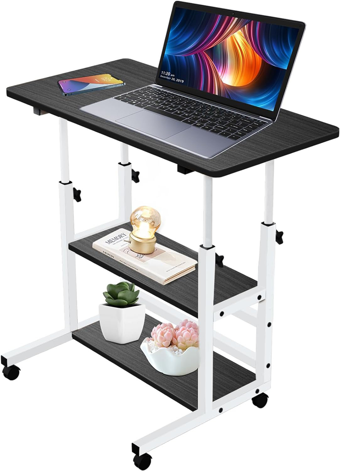 Inbox Zero Mobile Stand Up Desk,Laptop Desks Adjustable Height, Up ...