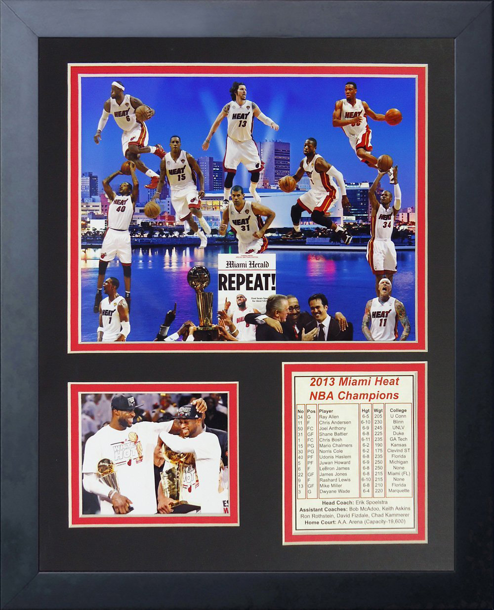 Legends Never Die 2013 Miami Heat NBA Champions Framed Memorabilia ...