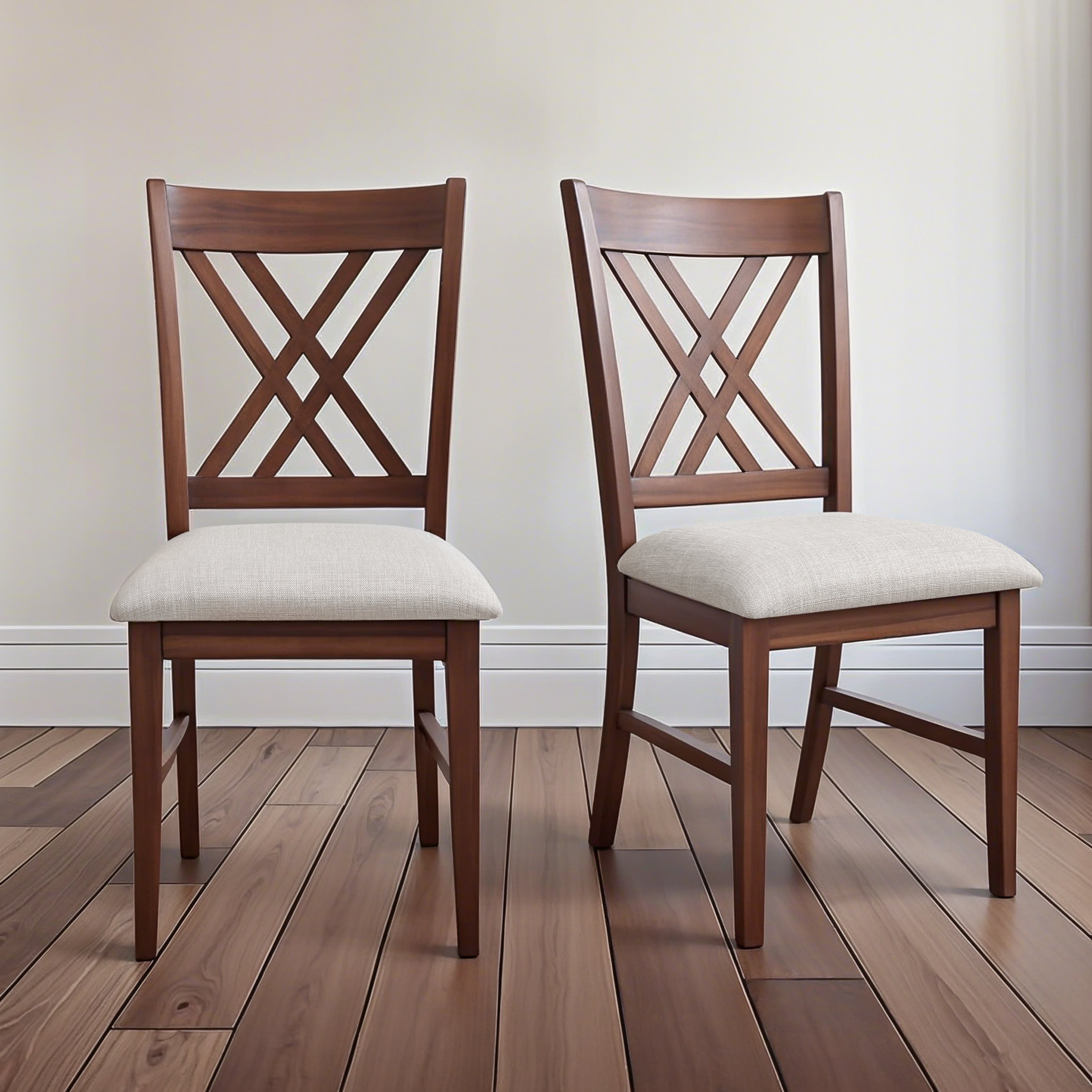 Lark Manor Back Solid Wood Dining Chairs, Modern Farmhouse Side Chair ...