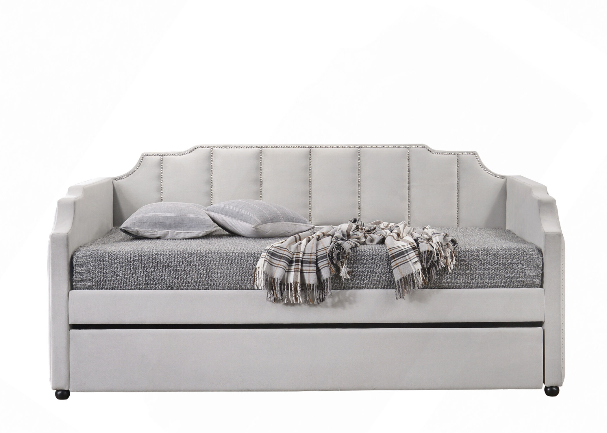 Everly Quinn Peridot Velvet Daybed With Trundle | Wayfair