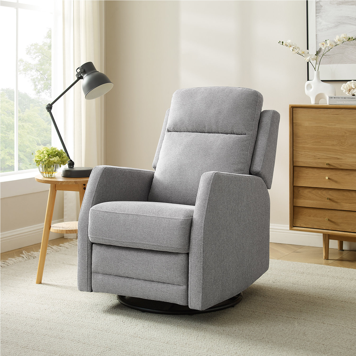 Ebern Designs Stralka Upholstered Swivel Recliner & Reviews | Wayfair