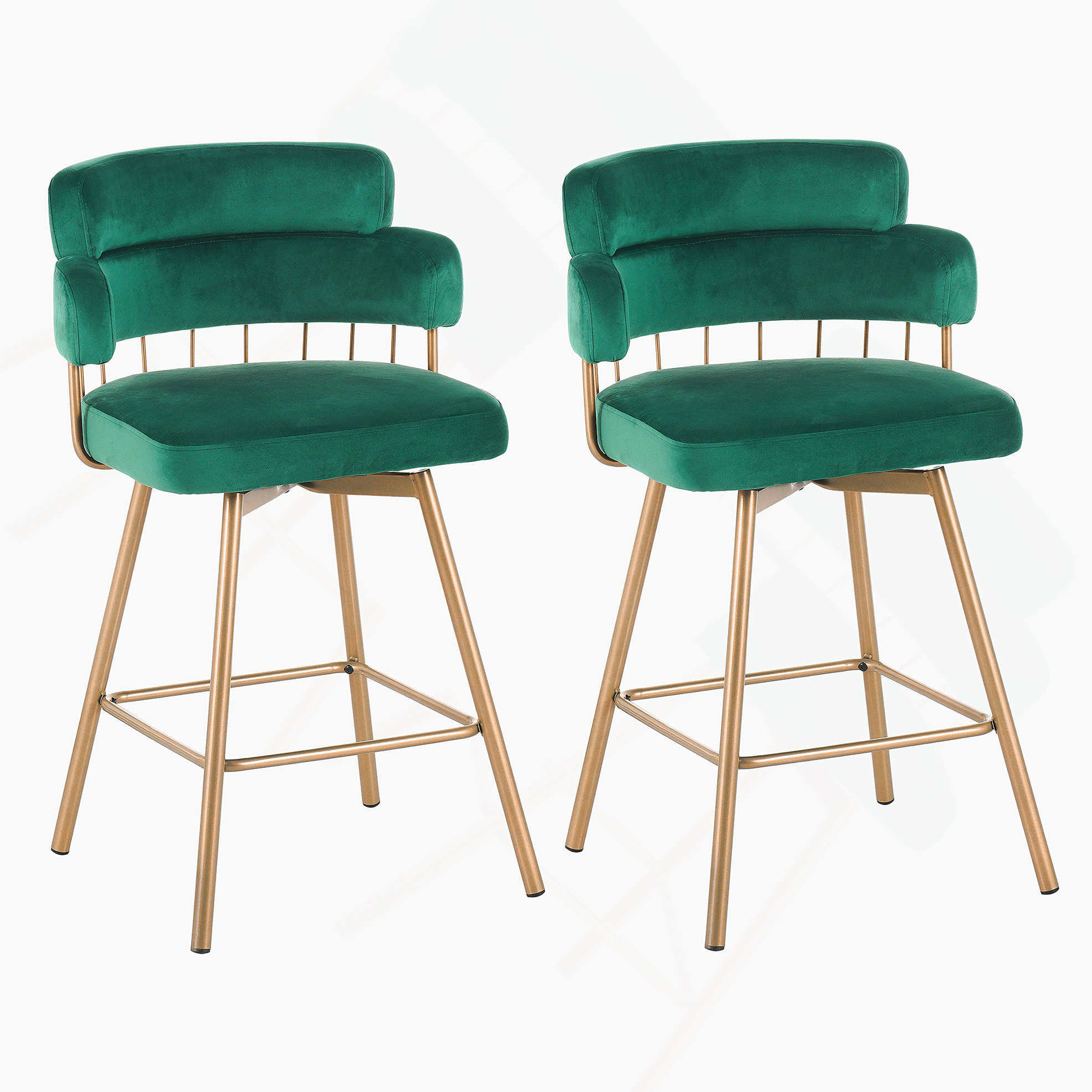 Corrigan Studio® 26" Counter Height Bar Stools Set of 2, 180° Swivel ...