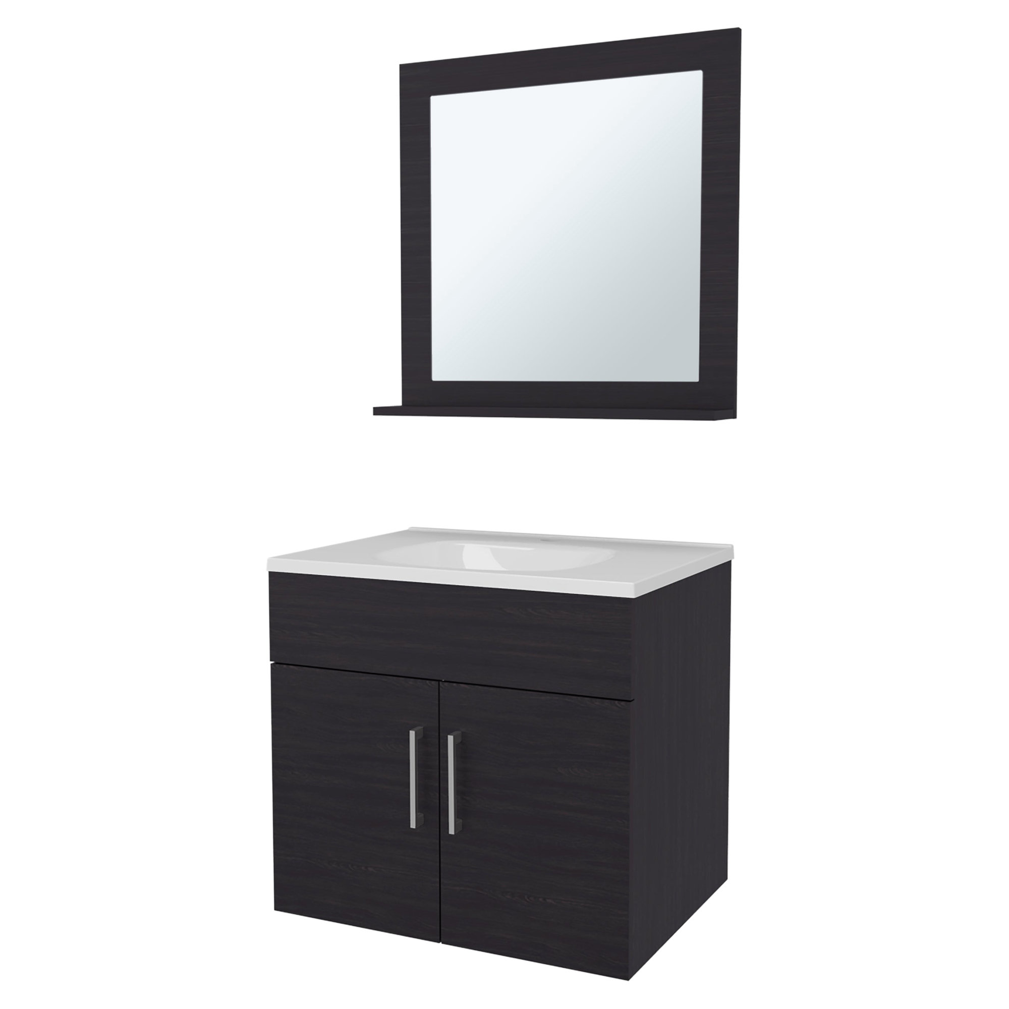 Ebern Designs 2-door Floating Bathroom Vanity With Sink And Mirror ...
