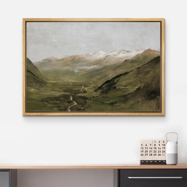 IDEA4WALL Framed Canvas Print Wall Art Vintage Autumn Mountain Range ...