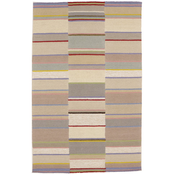 George Oliver Hand Tufted Wool Striped Rug | Wayfair