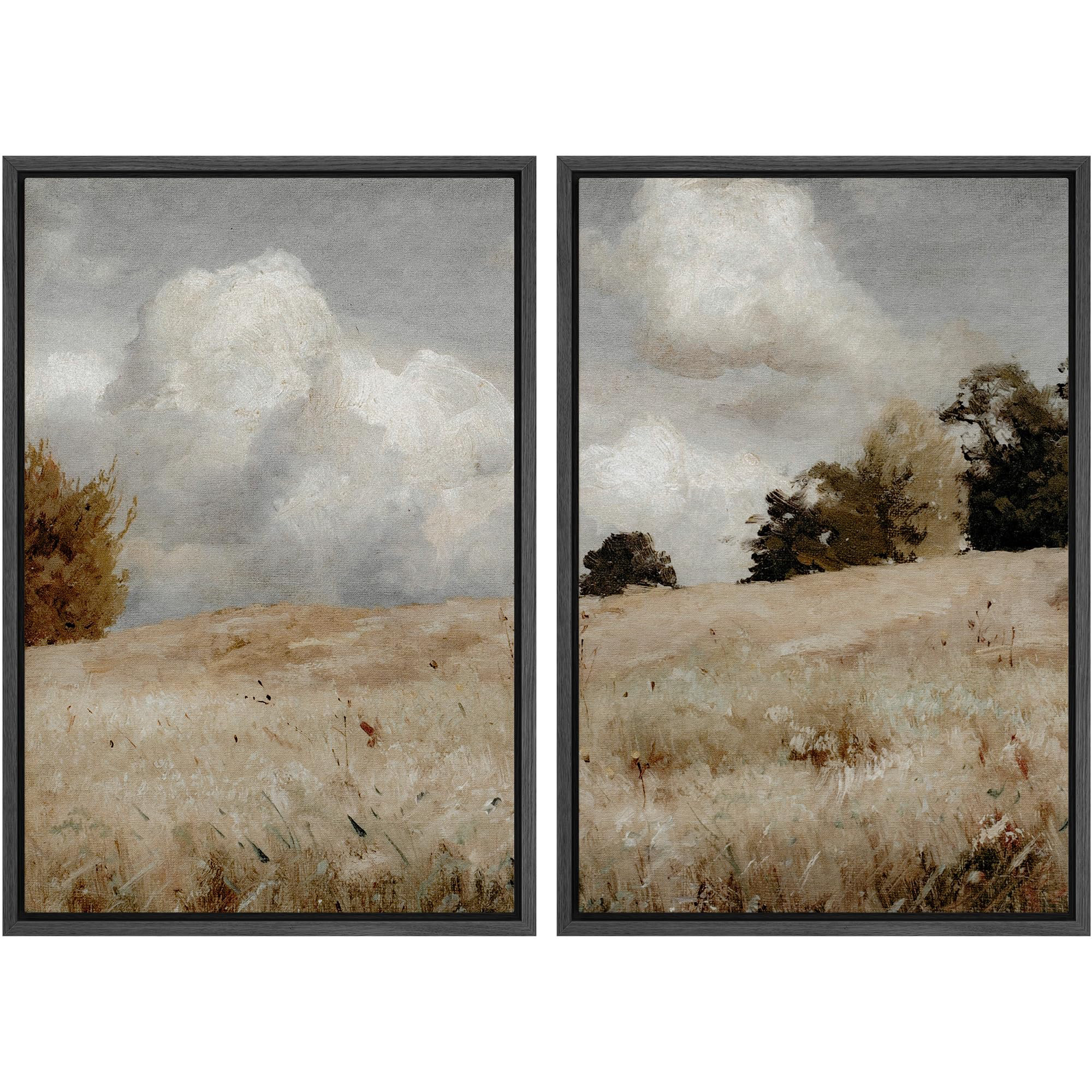wall26 Clouds Over Grassland Nature Wilderness Landscape Rustic Decor ...