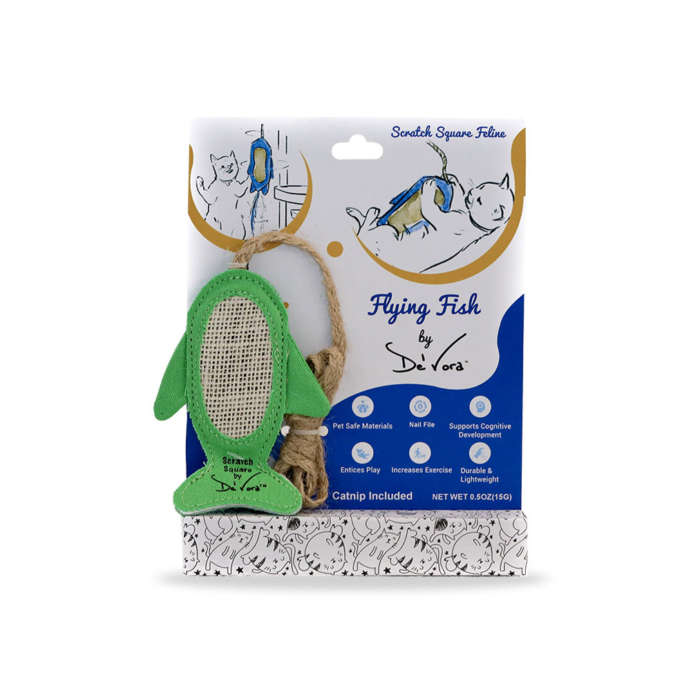 Ebern Designs Scratch Square Feline Cat Flying Fish Scratching Toy ...