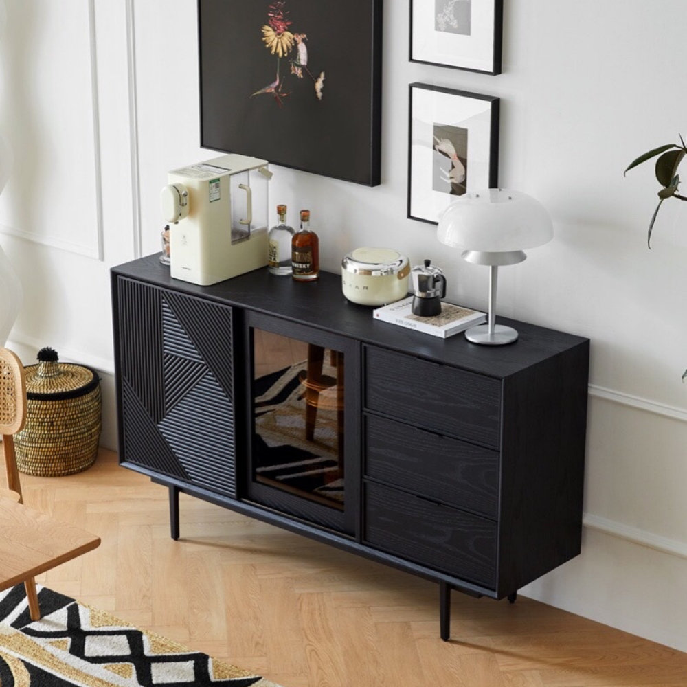marlao Retro-Style Black Sideboard | Wayfair