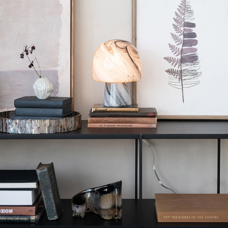 Wrought Studio™ Monochrome Mystique Art Glass Lamp | Wayfair