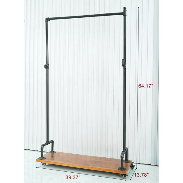 Williston Forge Industrial Rustic Clothes Rack, Clothing Rack For ...