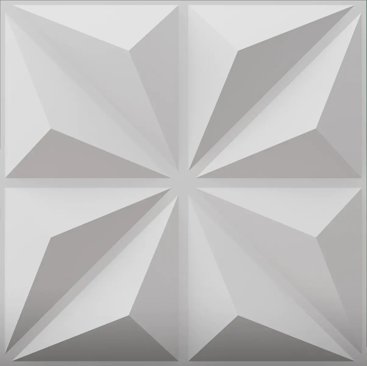 ELEVIQ 19.7" x 19.7" Premium Quality 3D Wall Panel, White Triangle PVC ...