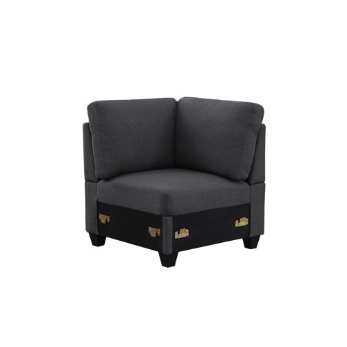 Ebern Designs Solina Linen Reversible Modular Corner Sectional Sofa ...