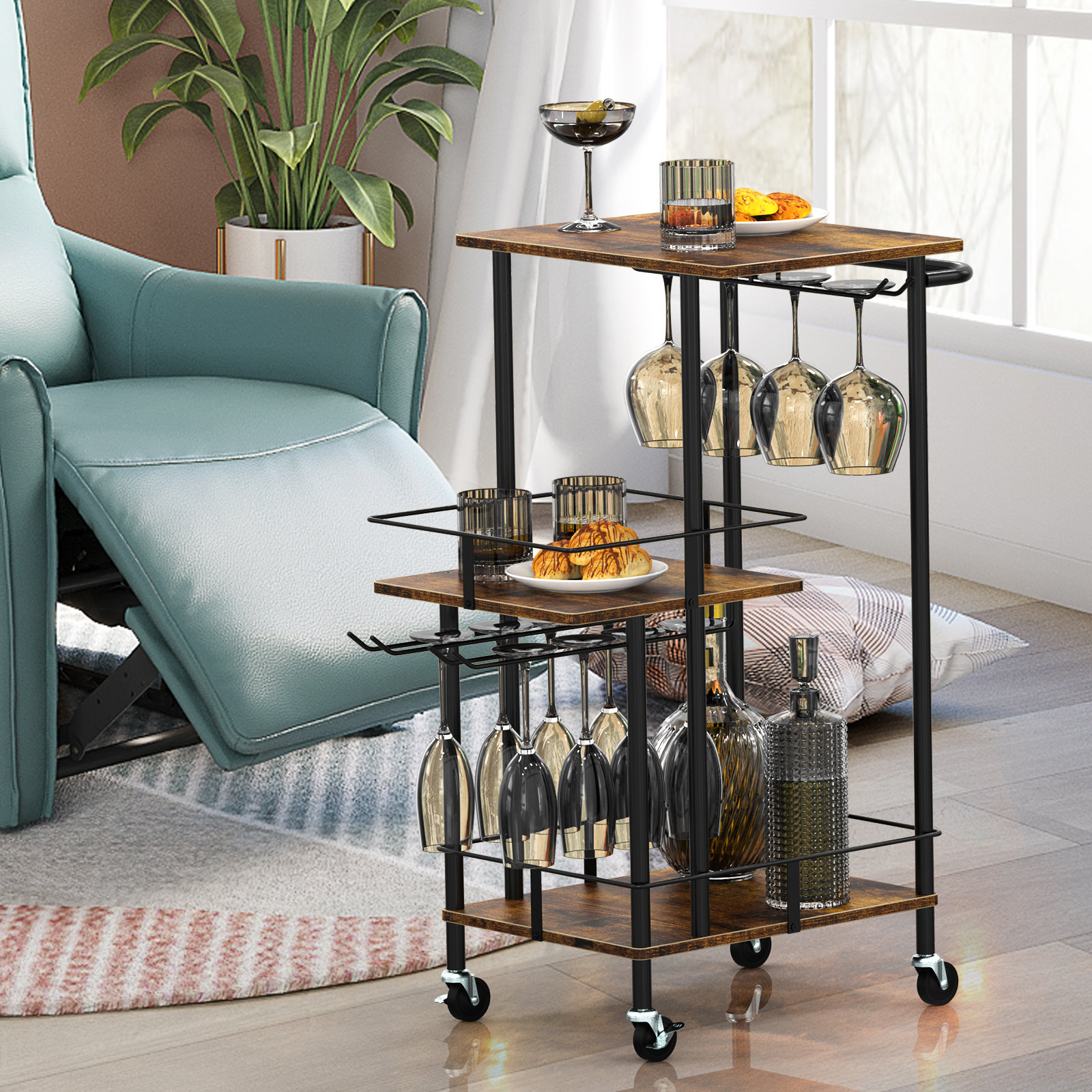 CELLPAK Retro Industrial Multi-layer Mobile Side Cart | Wayfair