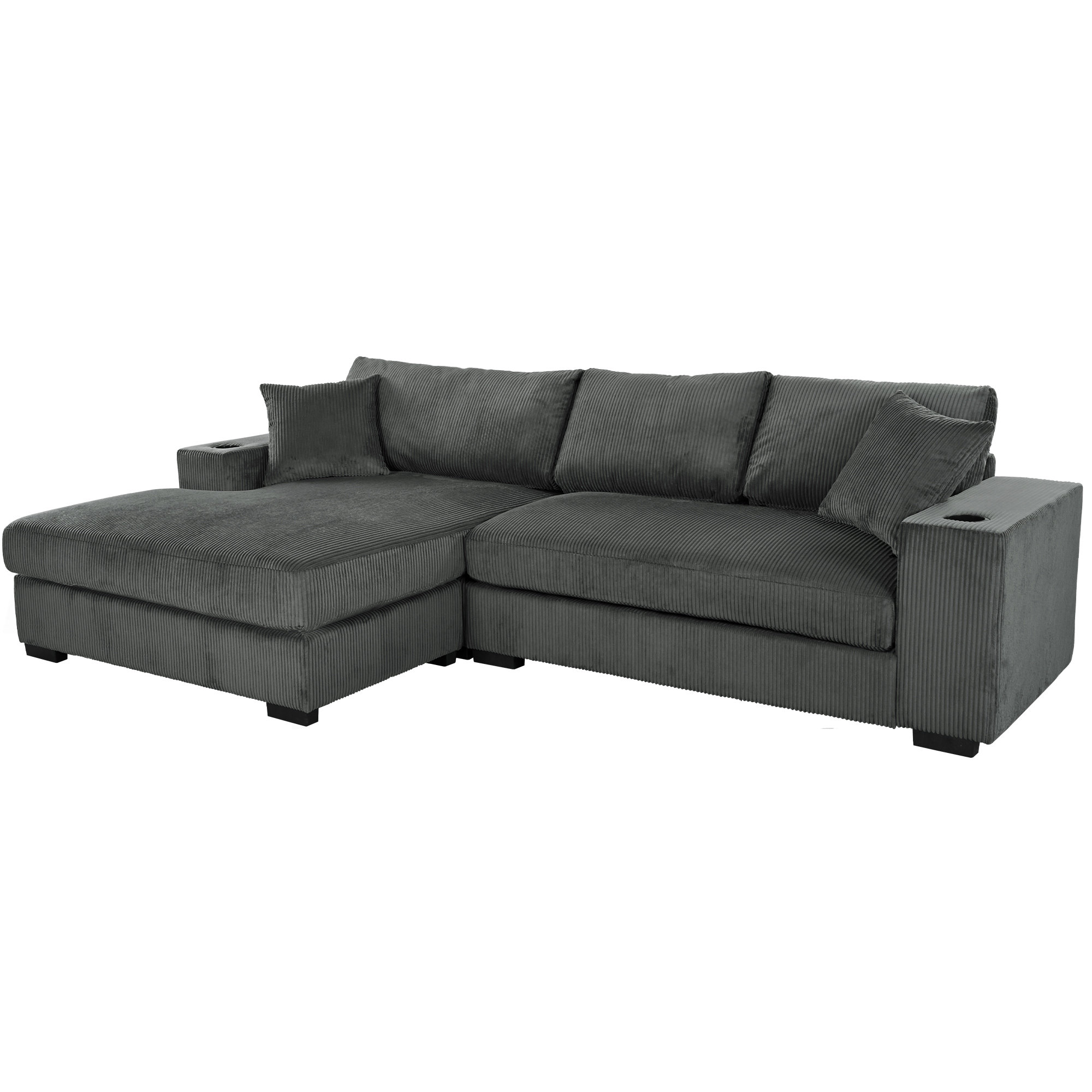 Latitude Run® 111" Modular Sectional Couch With Extra Wide Chaise ...