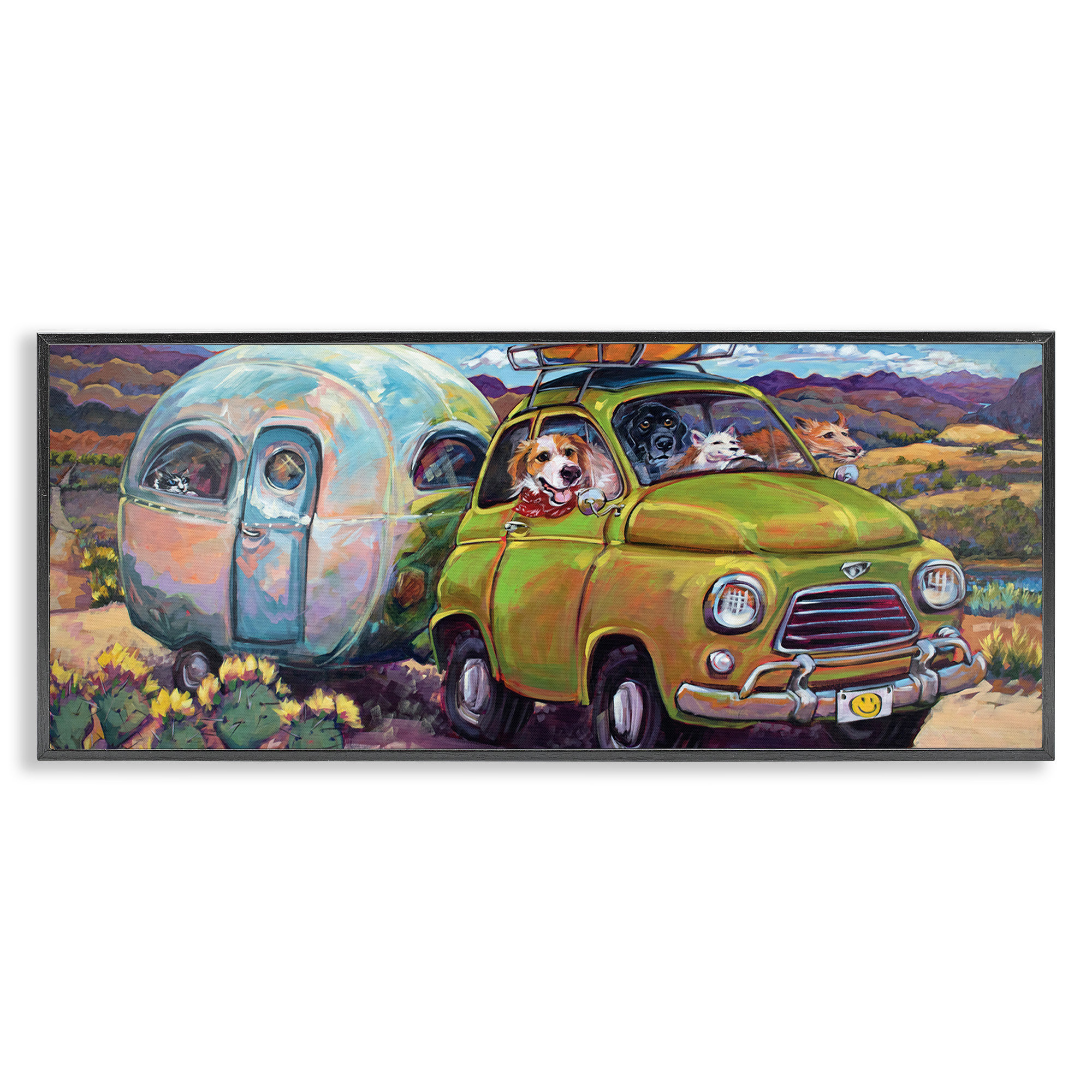 Ophelia & Co. Dogs Driving Camper Van Giclee Art by CR Townsend | Wayfair