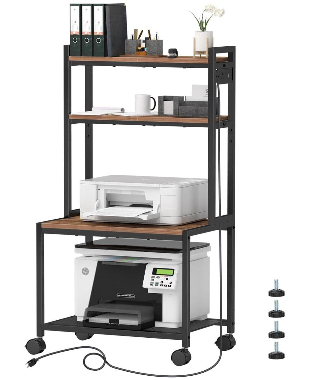 Elaine Mercure Large Printer Stand With Storage, Tall 4 Tier Printer ...